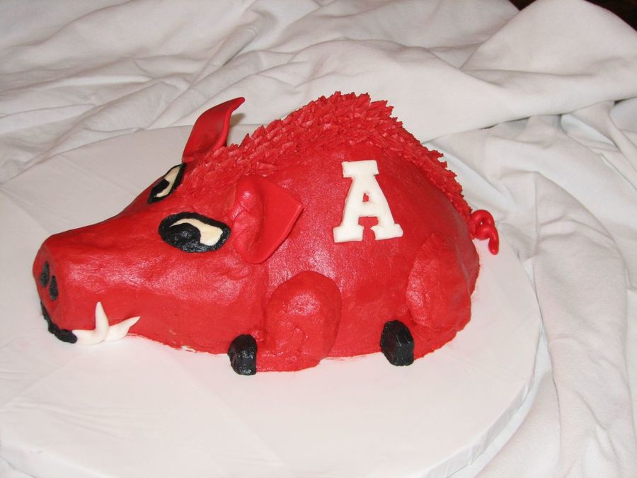 Arkansas Razorback Cake - CakeCentral.com