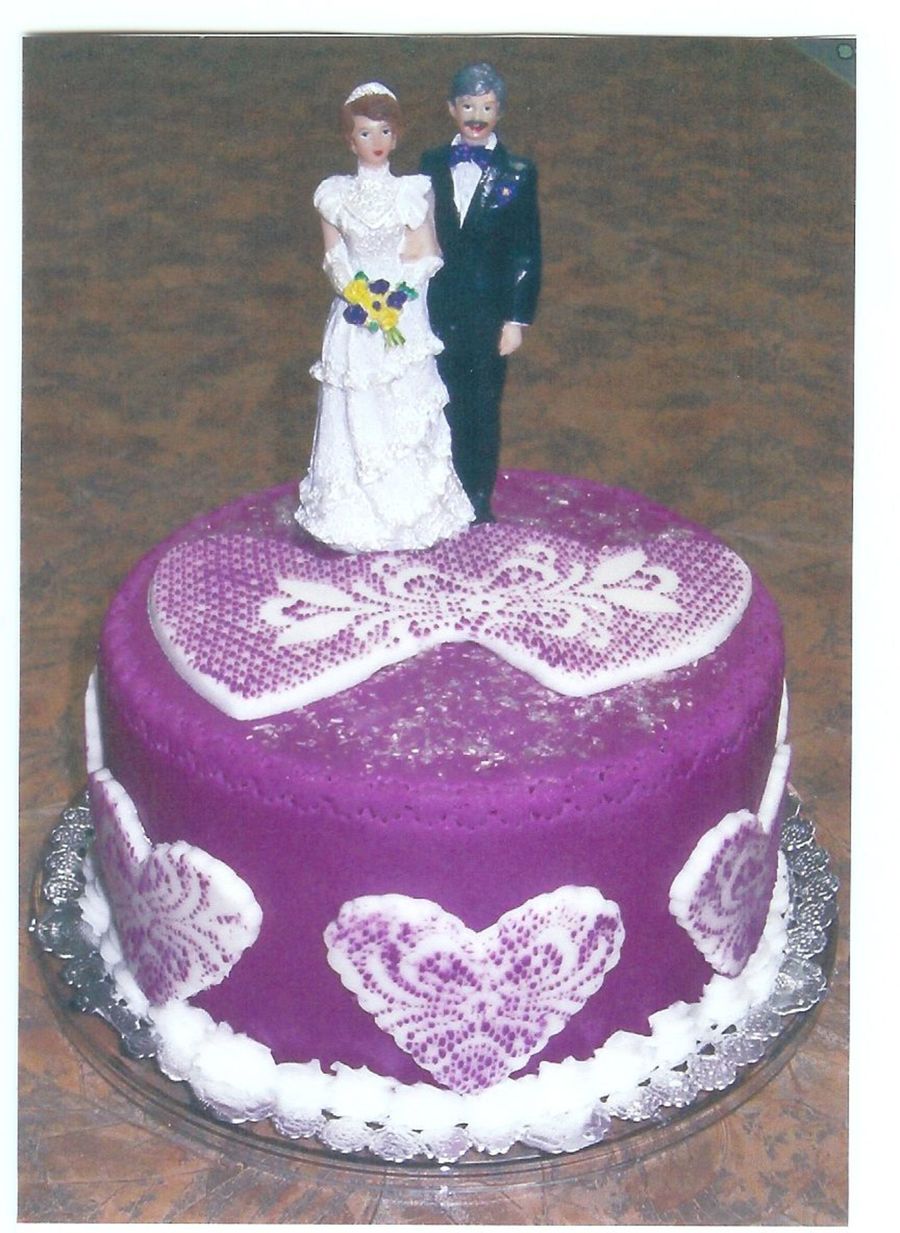 Purple Wedding Cake Topper - CakeCentral.com