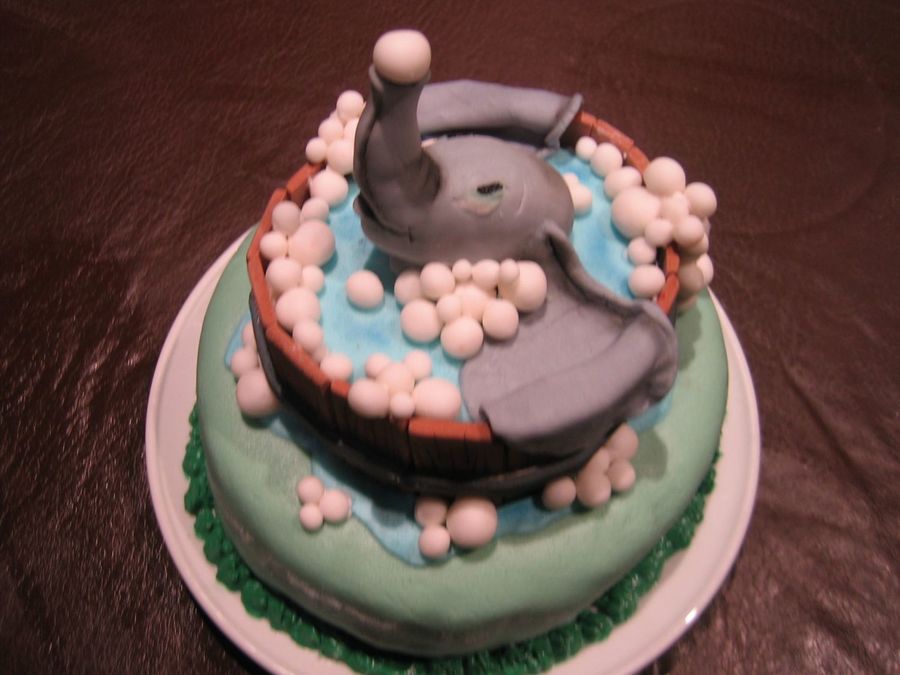 Dumbo In Bath - Top View - CakeCentral.com