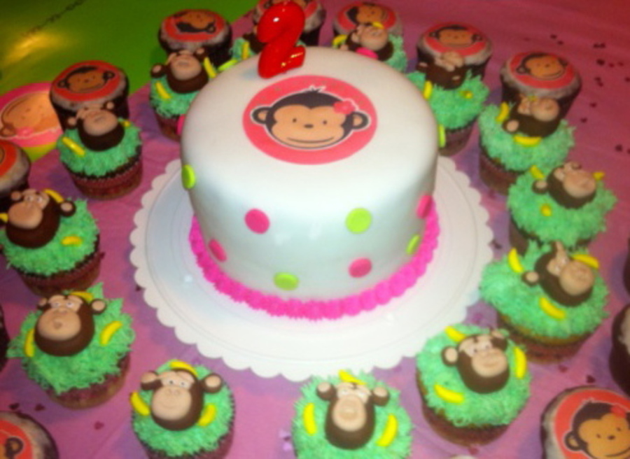 Mod Monkey Birthday Cake - CakeCentral.com