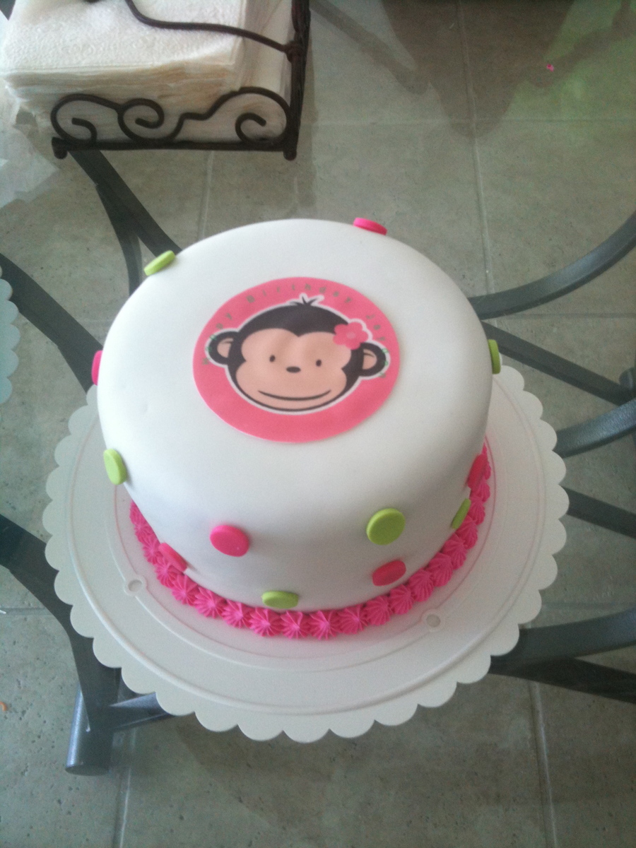 Mod Monkey Birthday Cake - CakeCentral.com