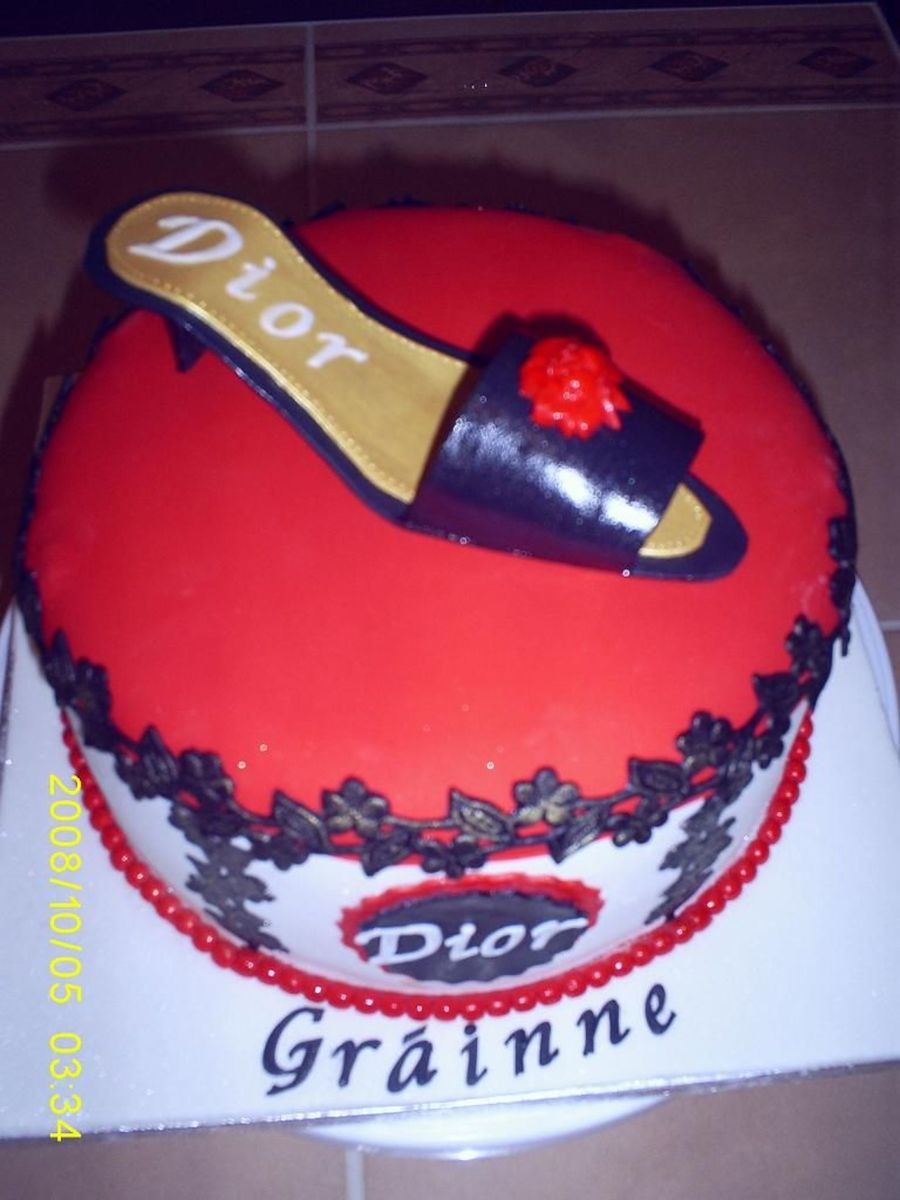 Dior Shoe Birthday Cake - CakeCentral.com