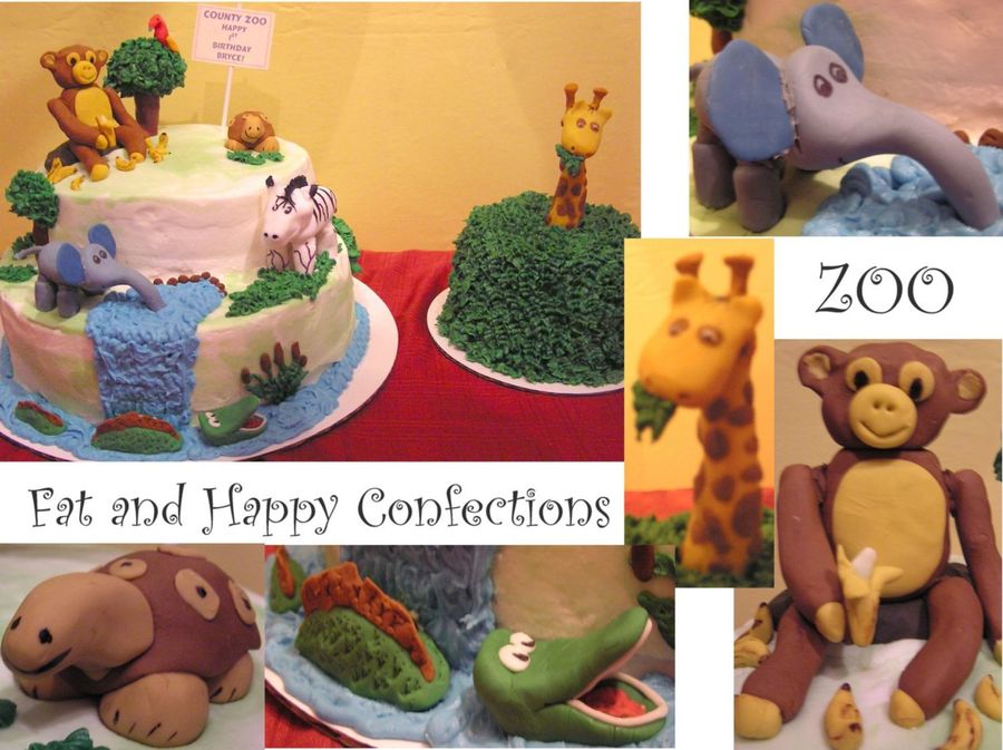 Zoo Cake W Smash Cake - CakeCentral.com