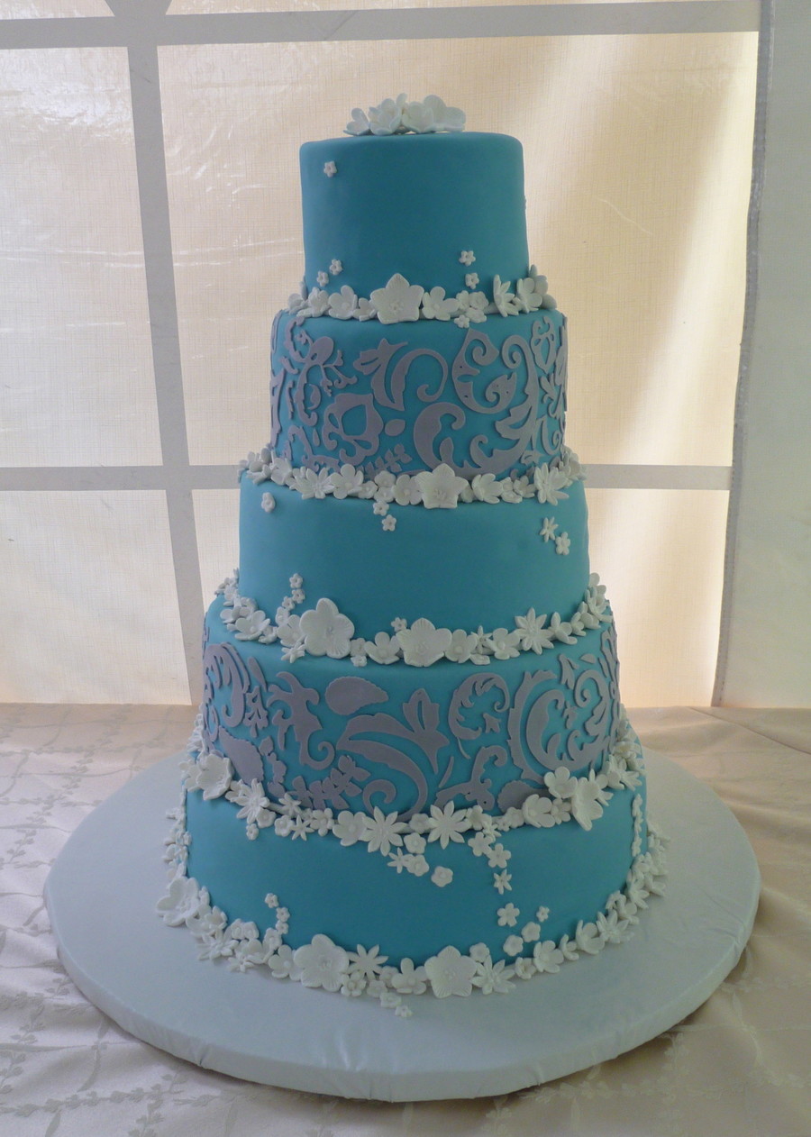 5 Tier Ocean Blue - CakeCentral.com