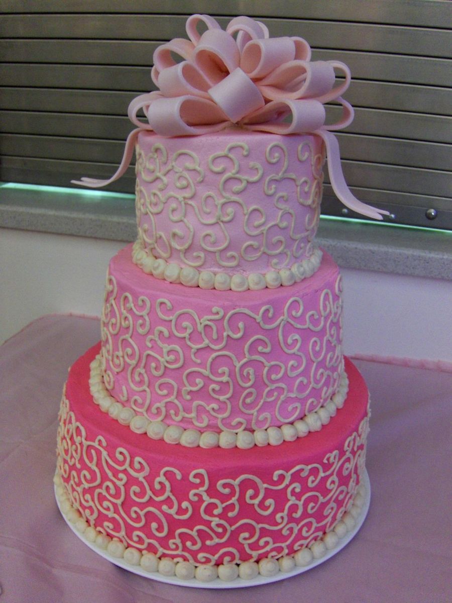 Shades Of Pink Scrolls - CakeCentral.com