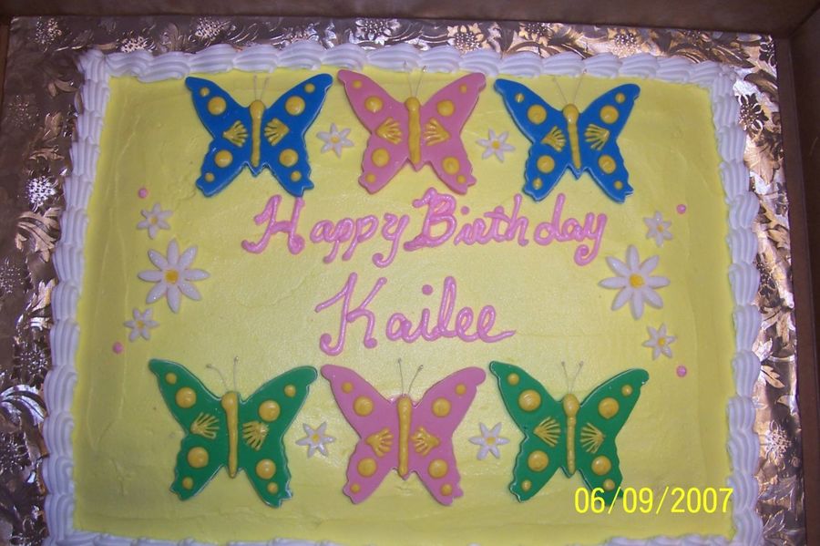 Butteflies And Daisies Sheet Cake - CakeCentral.com
