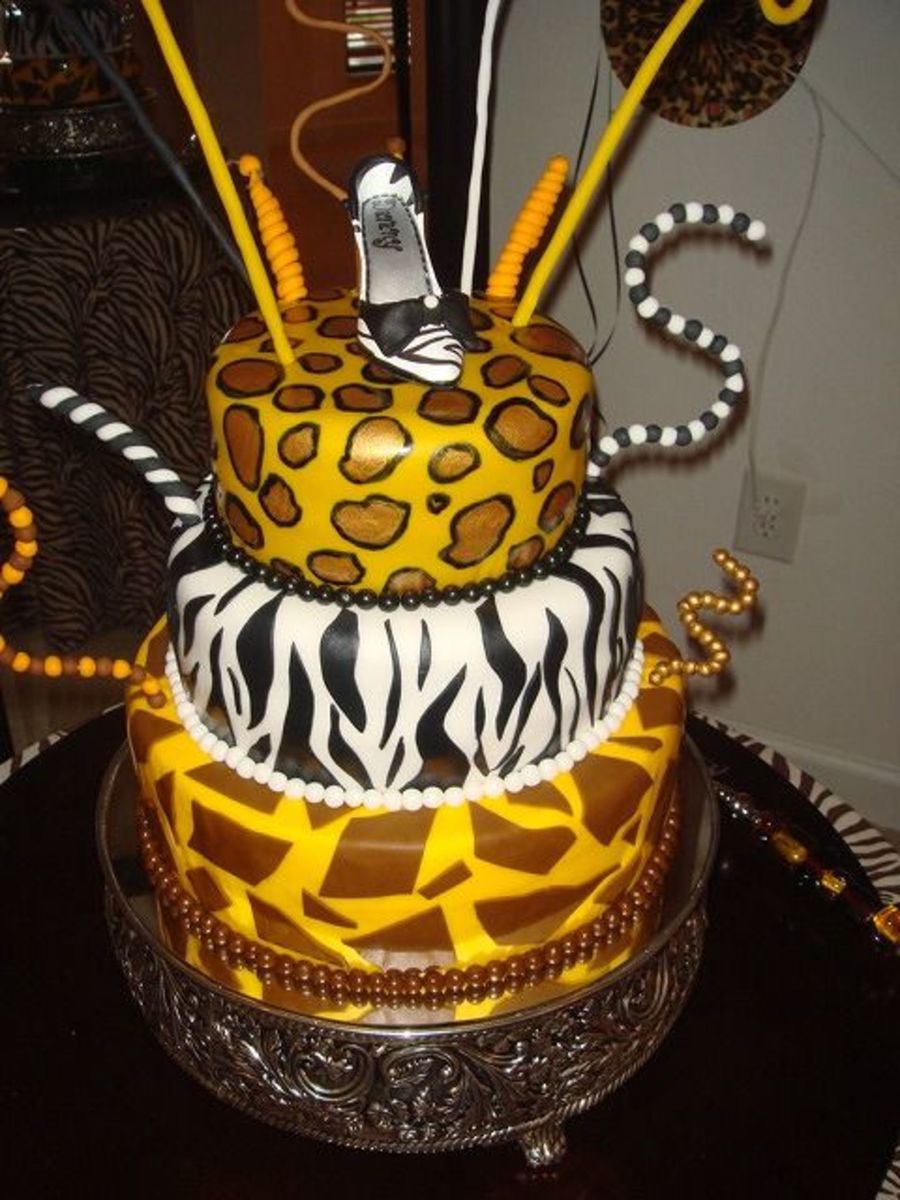 Animal Print Birthday Cake - CakeCentral.com