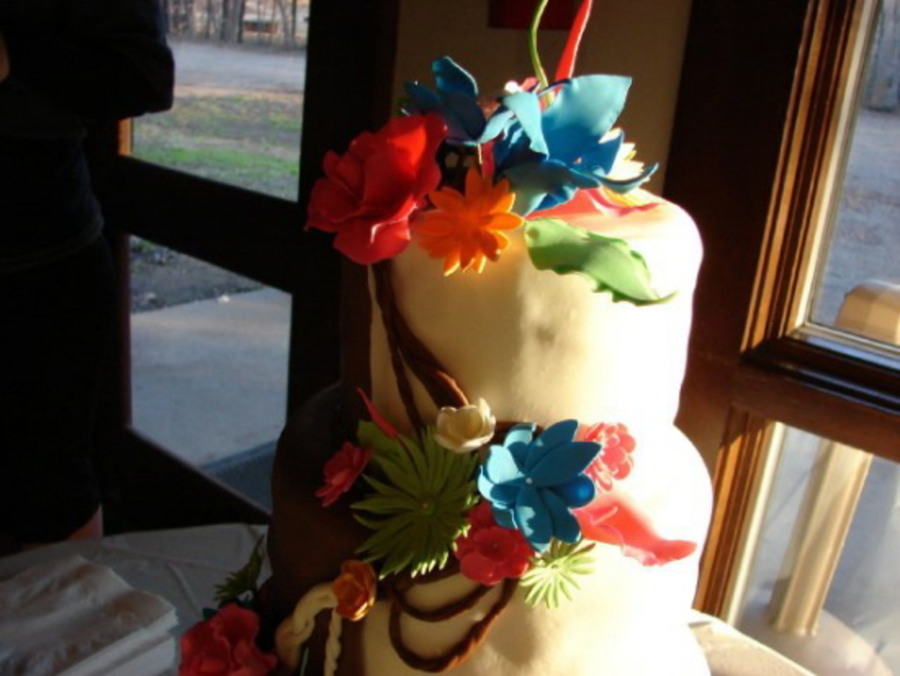 Half Chocolate And Half Vanilla Wedding Cake - CakeCentral.com