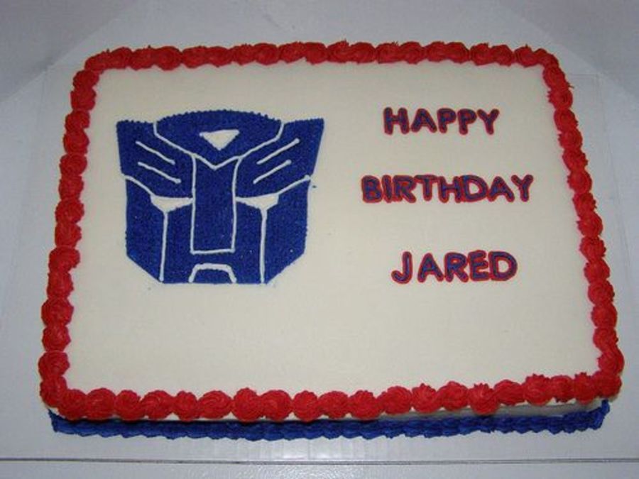 Autobot Shield Transformers Birthday Cake - CakeCentral.com