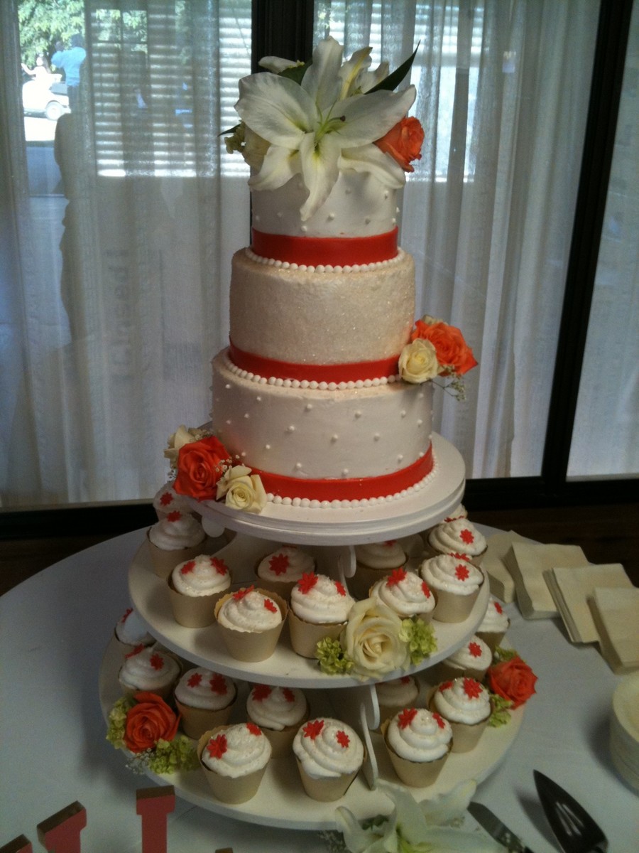 Cupcake/cake Combo - CakeCentral.com