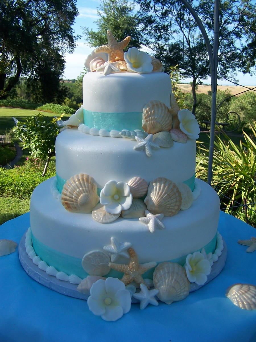 Beach Theme Wedding Cake - CakeCentral.com