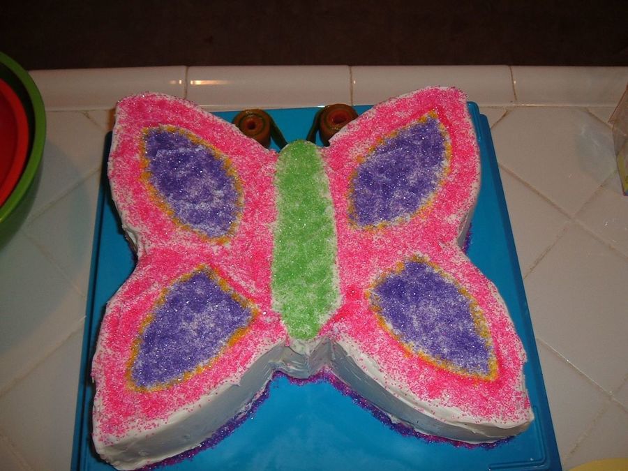 Large Butterfly Shaped Cake - CakeCentral.com