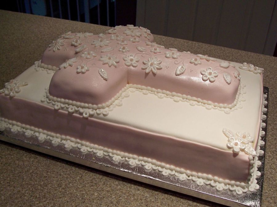 Pink Floral Cross - CakeCentral.com