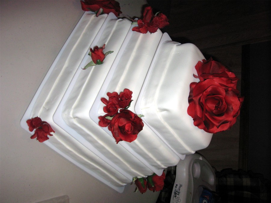 My 2Nd Wedding Cake! - CakeCentral.com