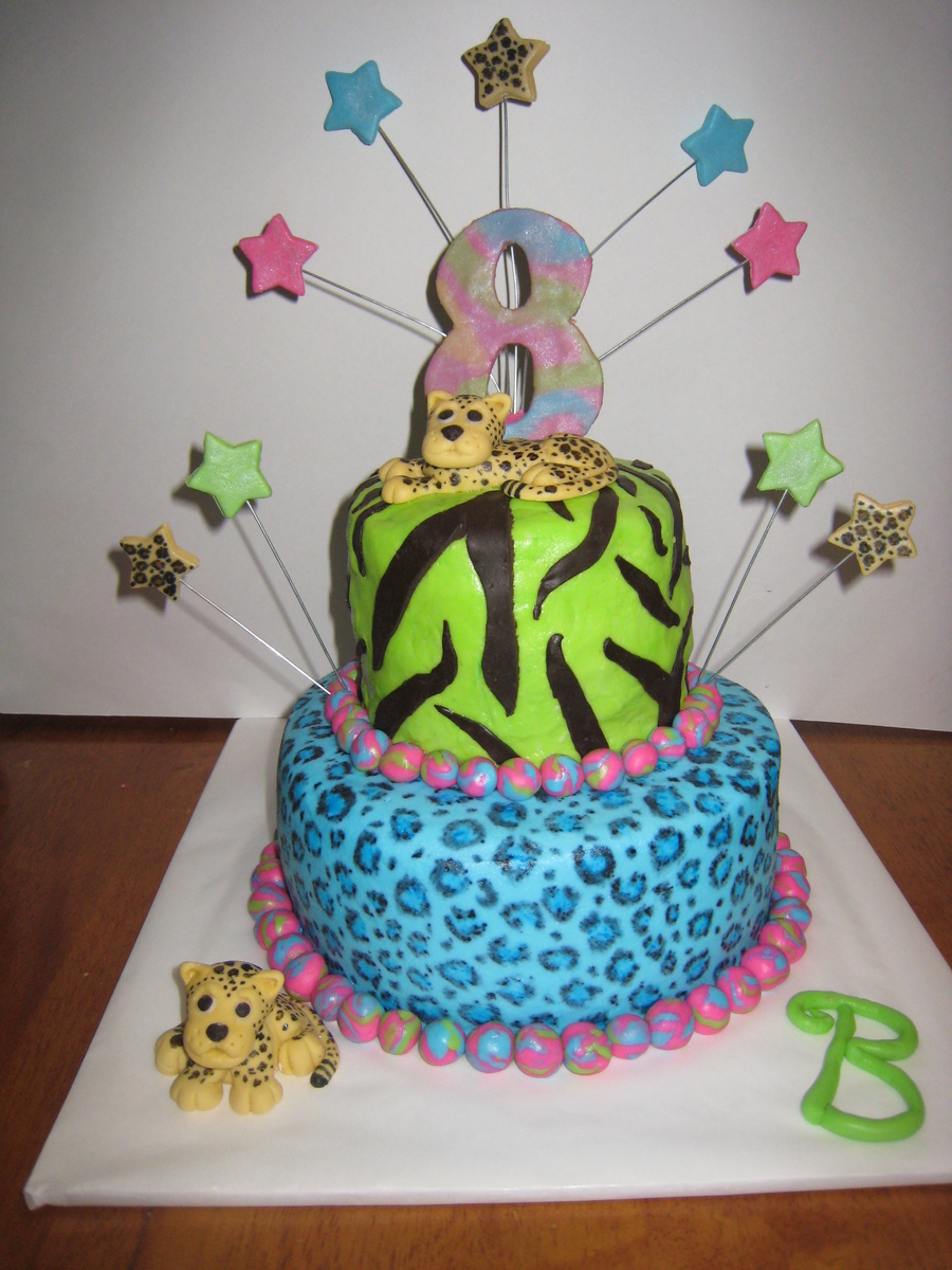 8Th Birthday Leopard & Zebra Cake - CakeCentral.com