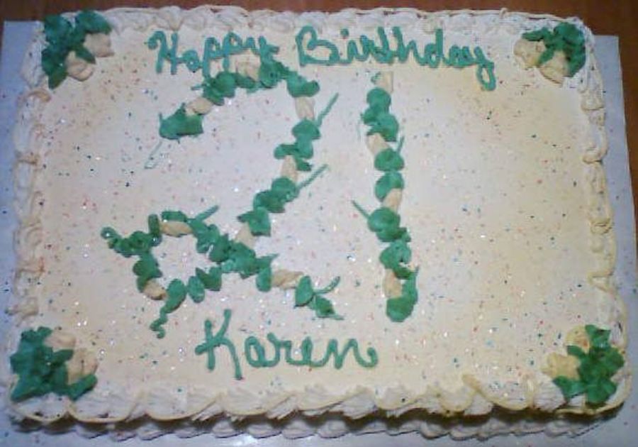 21St B-Day Cake - CakeCentral.com