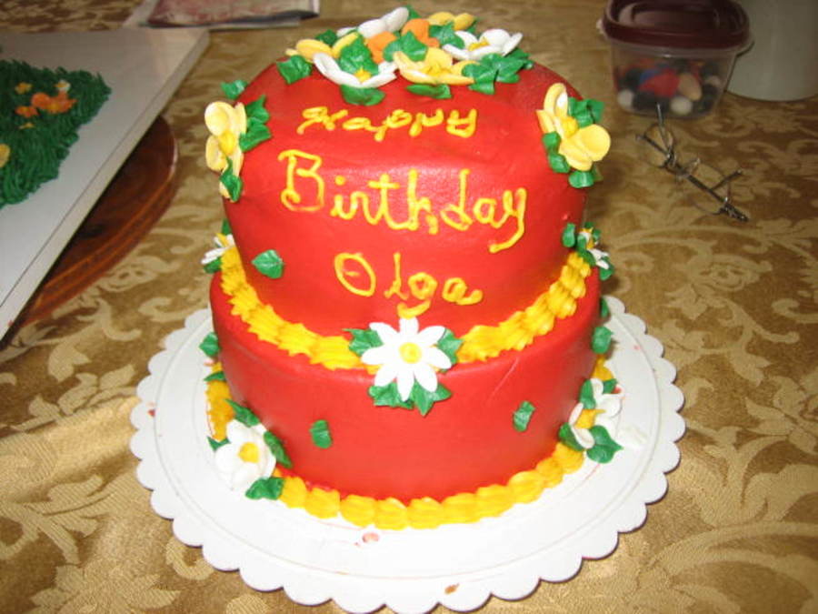 Red Tier Cake - CakeCentral.com