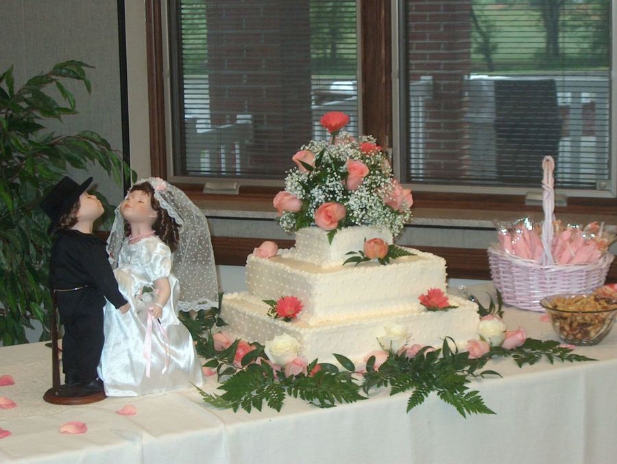 Square Stack With Fresh Roses - CakeCentral.com