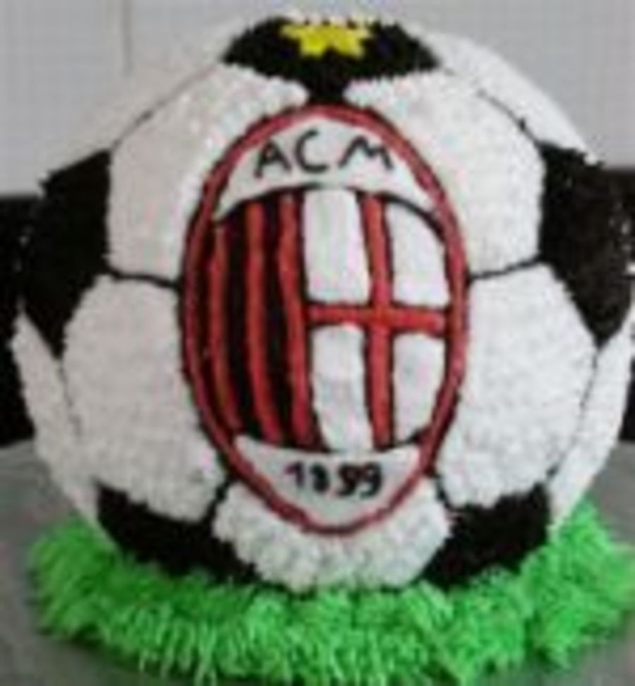 Soccer Ac Milan Ball - CakeCentral.com