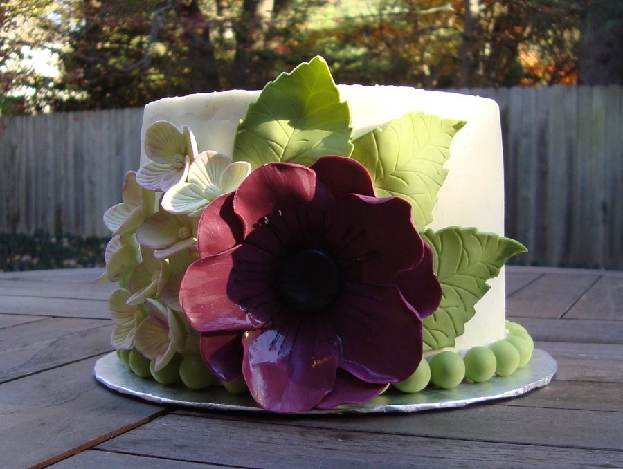 Anemone Hydrangea Birthday - CakeCentral.com