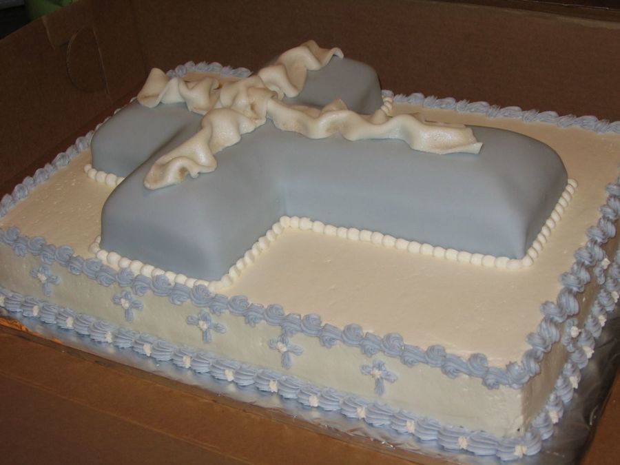 Cross Christening Cake - CakeCentral.com