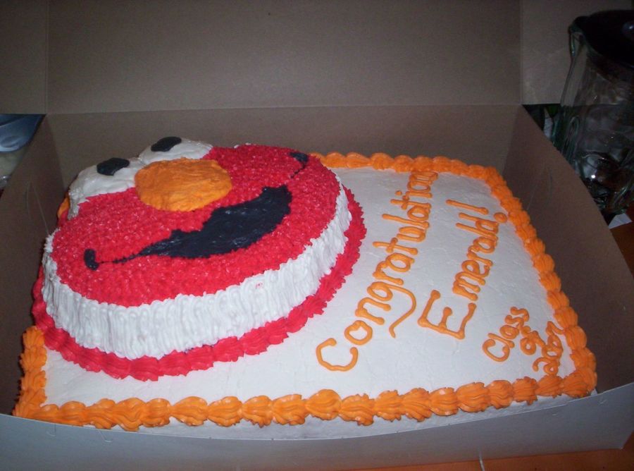 Elmo Graduation Cake - CakeCentral.com