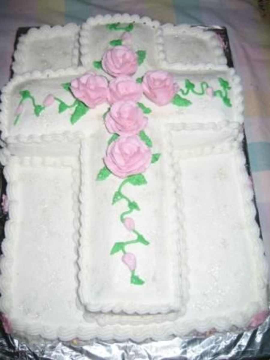 First Communion Cross Cake - CakeCentral.com