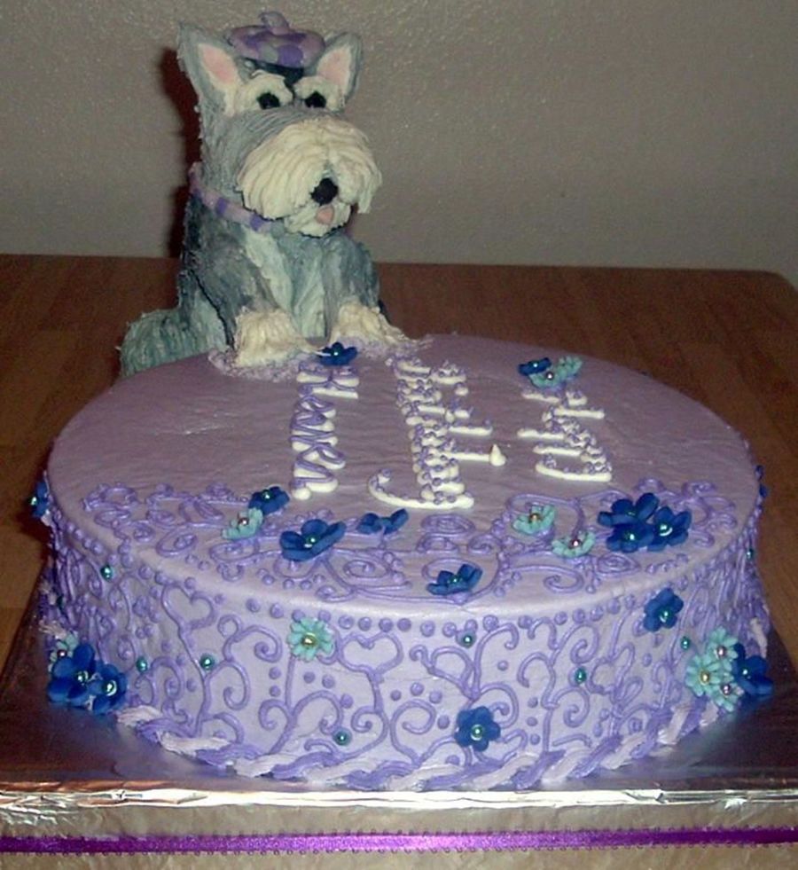 Schnauzer Jumps On Cake! - CakeCentral.com
