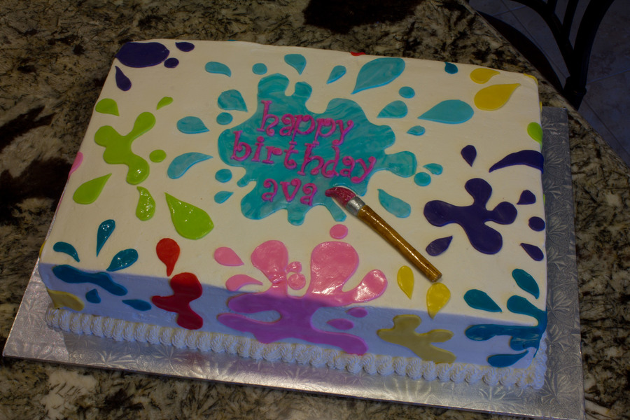 Paint Splash Bday Cake - CakeCentral.com