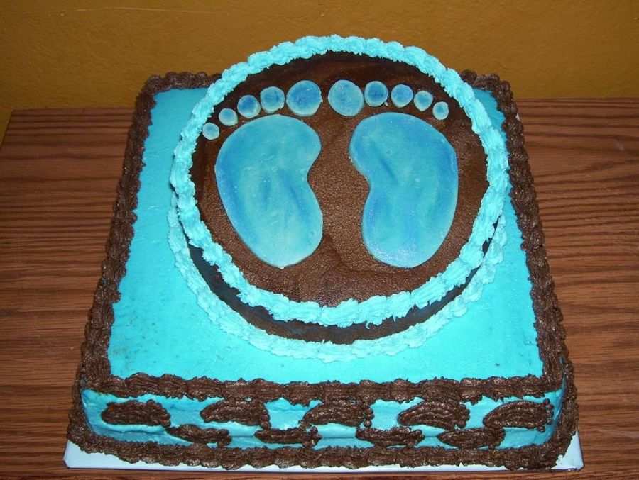 Feet Baby Shower Cake - CakeCentral.com