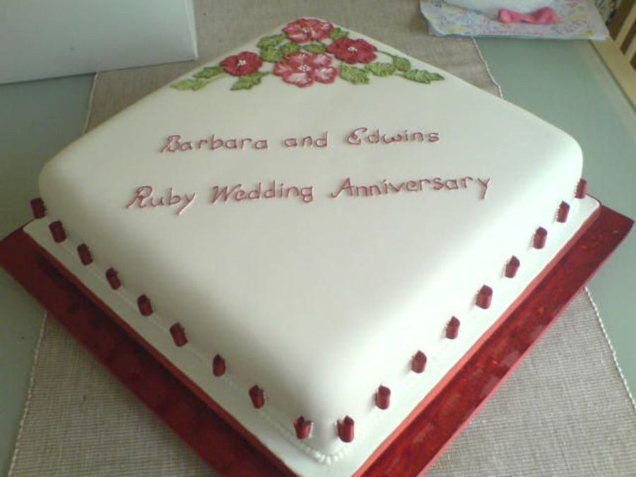 Ruby Wedding Anniversary - CakeCentral.com