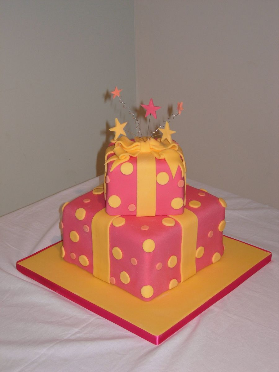 Spotty Parcel Cake - CakeCentral.com