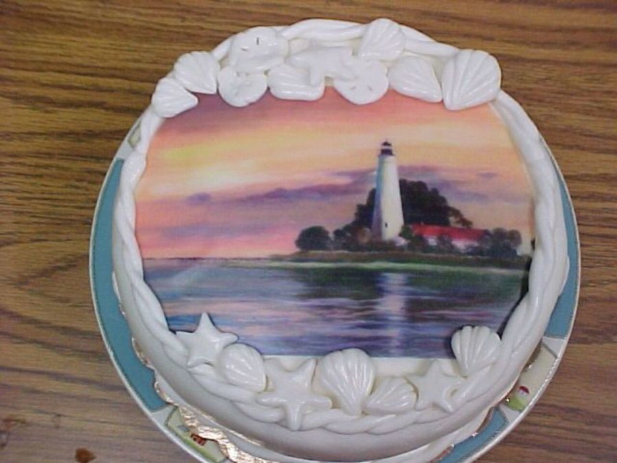 Lighthouse Edible Image Cake - CakeCentral.com