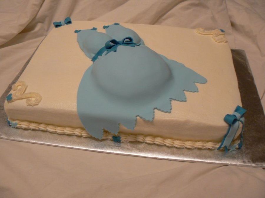 Blue Baby Shower Cake - CakeCentral.com
