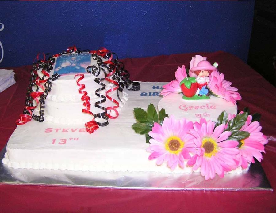 Combination Birthday Cake 1 Of 2 - CakeCentral.com