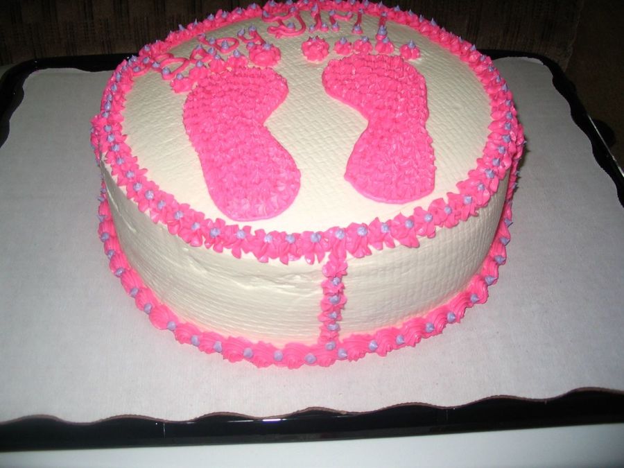 Another View Of Baby Shower Feet Print Cake - CakeCentral.com