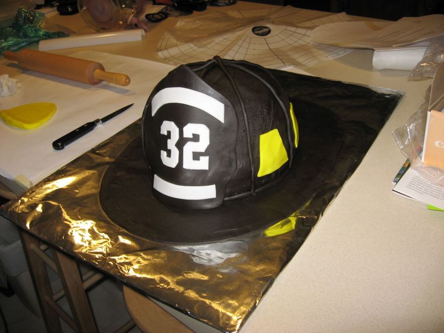 Fire Fighter Helmet Cake - CakeCentral.com