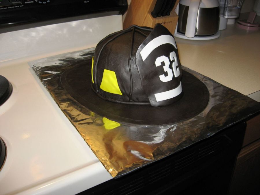 Fire Fighter Helmet Cake - CakeCentral.com