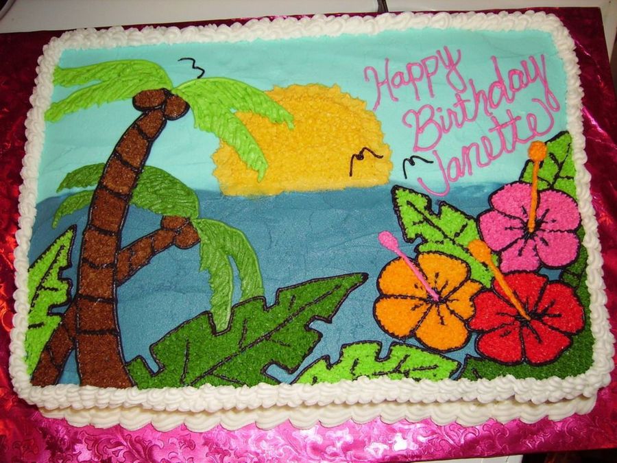 Hawaiian Hibiscus Cake - CakeCentral.com