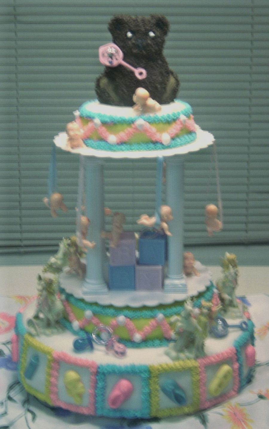 Baby Shower Carousel Cake - CakeCentral.com