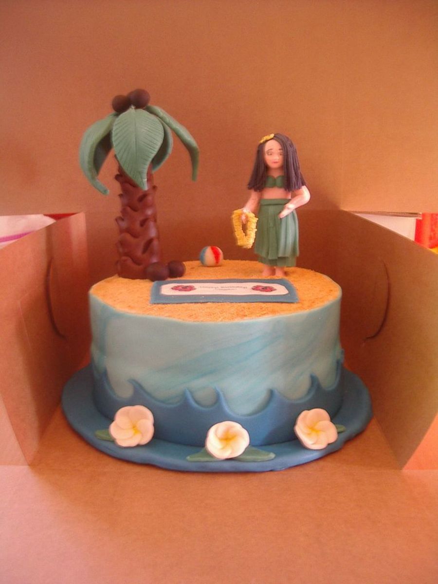 Hawaii Themed Birthday Cake - CakeCentral.com