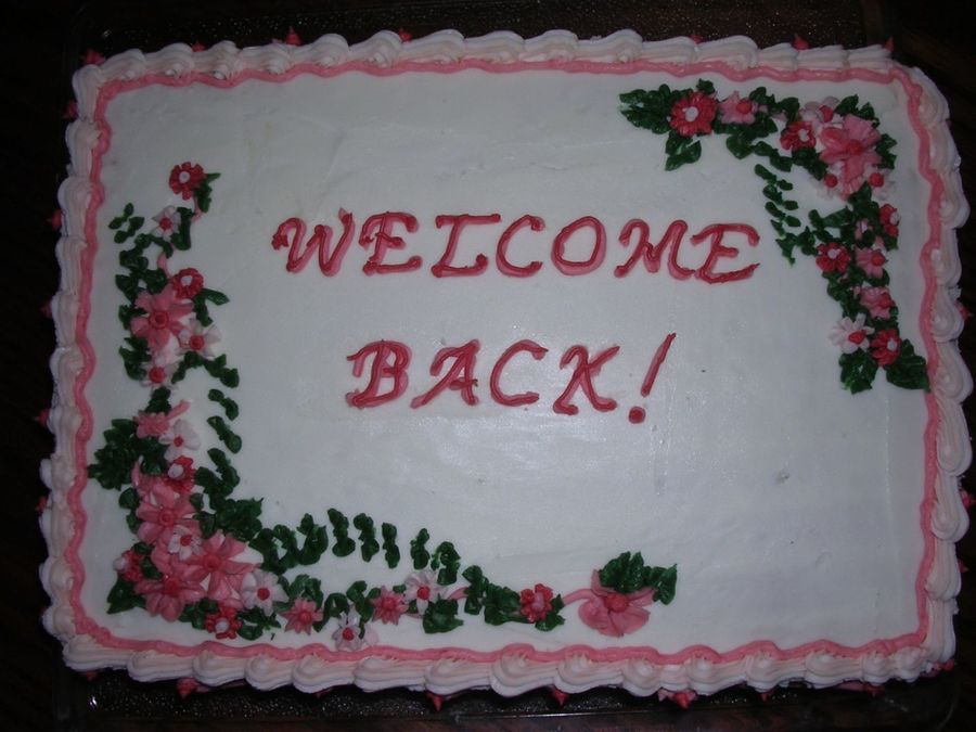 Pink Floral Welcome Cake - CakeCentral.com