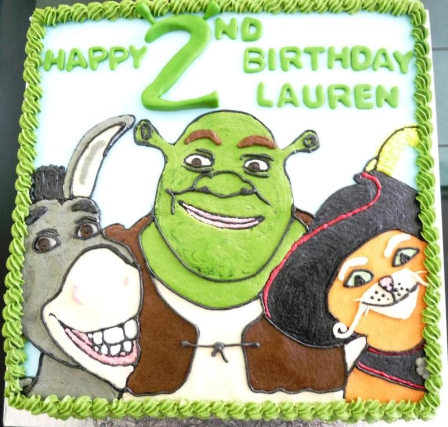 Shrek With Donkey And Puss - CakeCentral.com