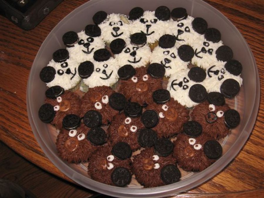 Panda And Grizzly Bear Cupcakes - CakeCentral.com