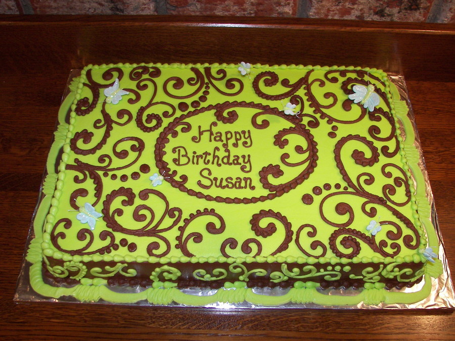 Lime & Chocolate Scrolls Birthday - CakeCentral.com