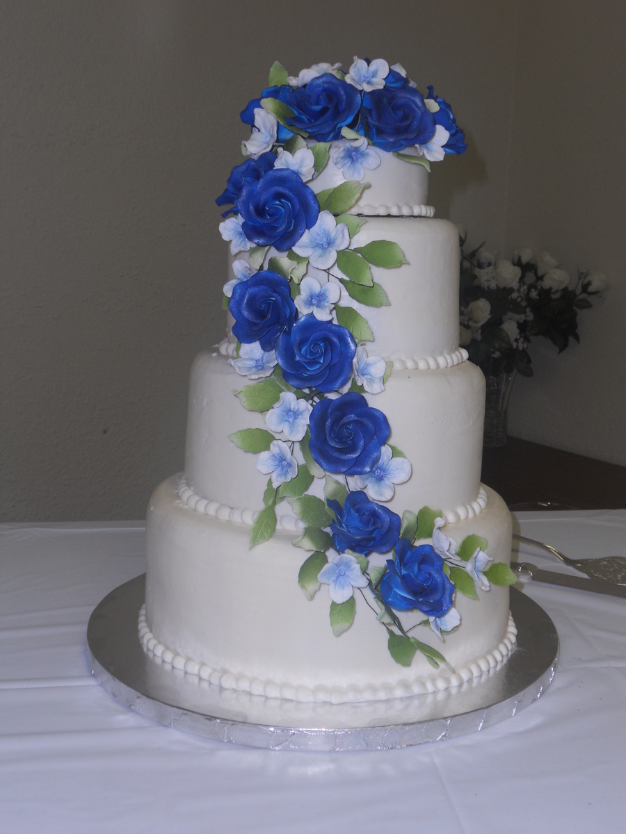 Blue Rose Ice Cream Cake - CakeCentral.com