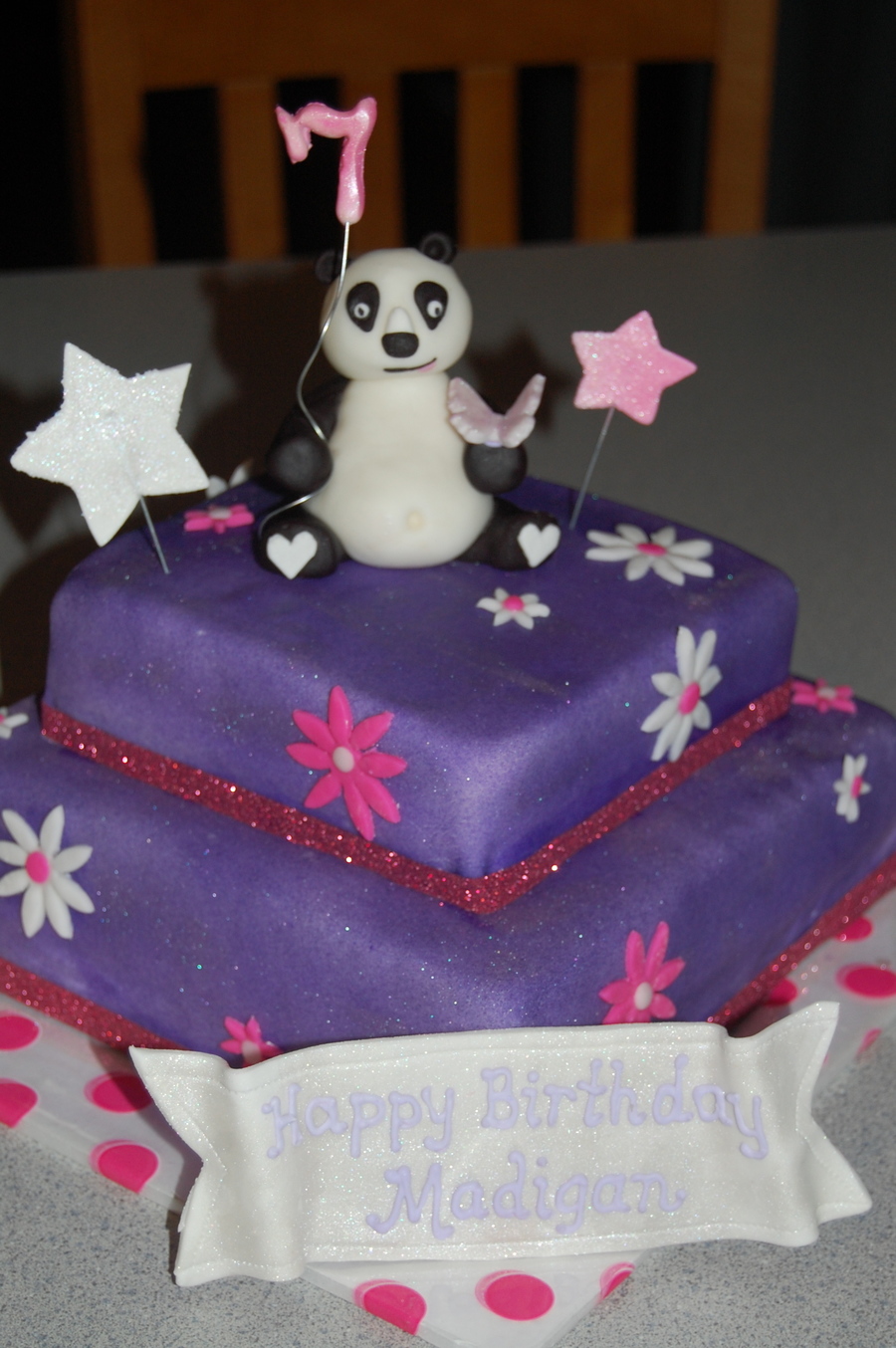 Purple And Pink Panda Cake - CakeCentral.com