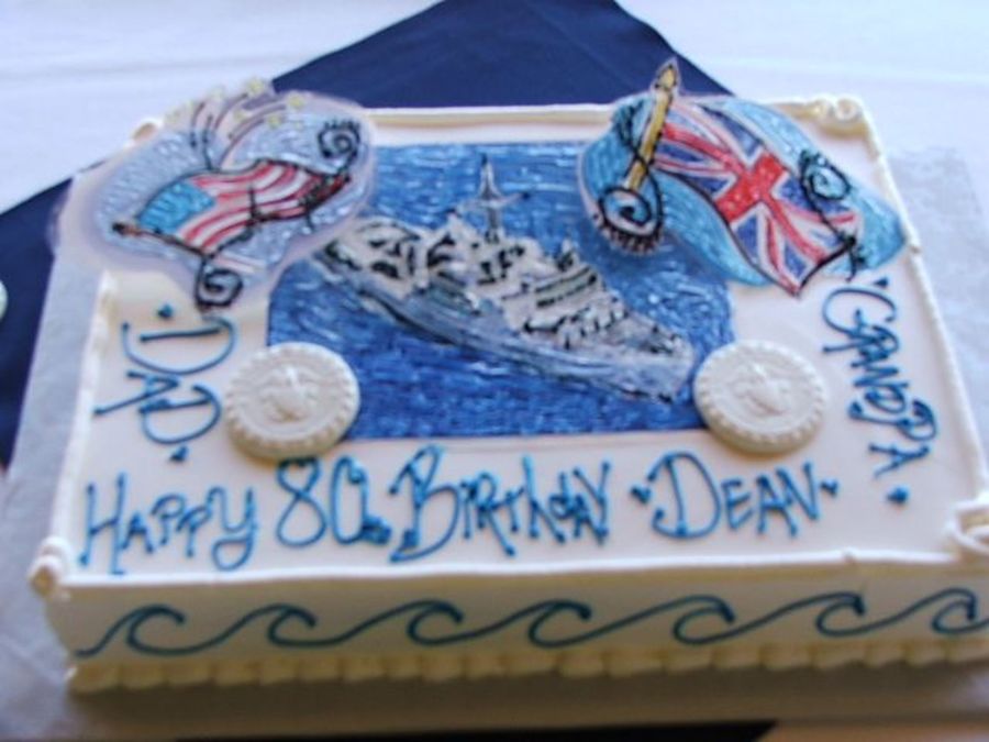 80 Th Birthday Navy - CakeCentral.com