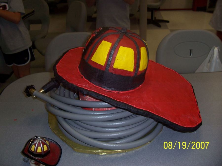 Firefighter Helmet And Hose - CakeCentral.com