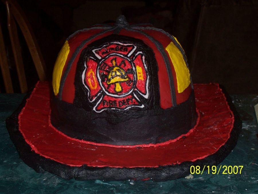 Front View Of Firefighter Helmet - CakeCentral.com